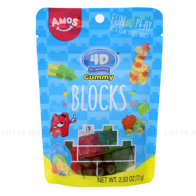 Kẹo Dẻo Amos Xếp Hình 4D Gói 72g