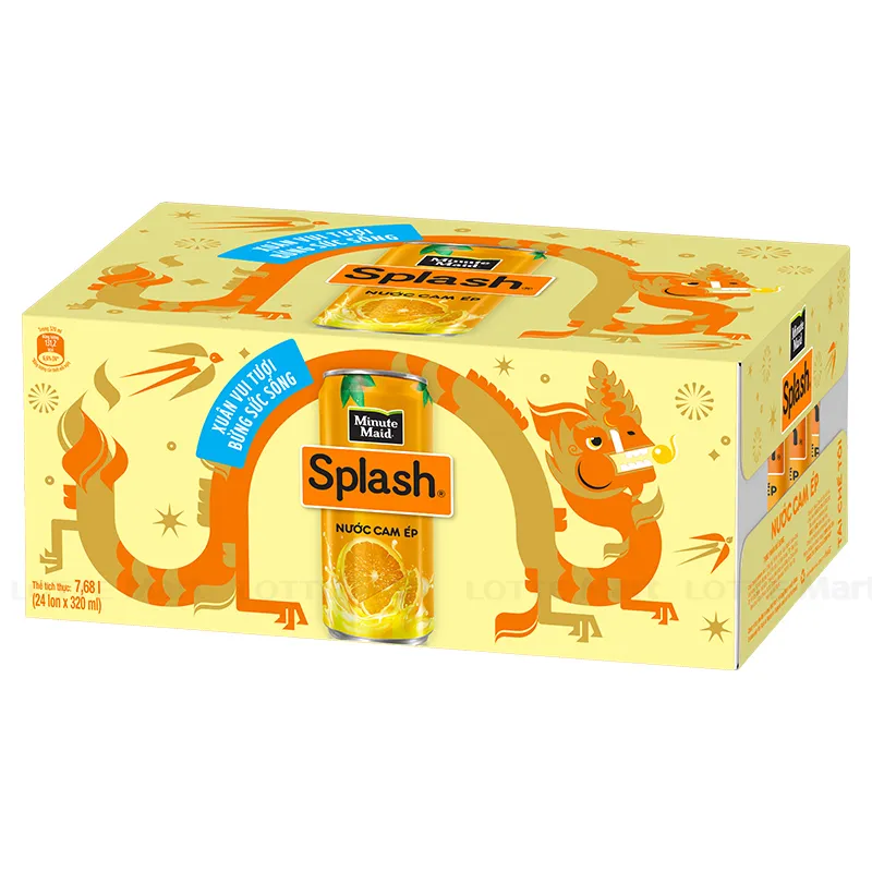 Thùng 24 Lon Nước Cam Có Tép Teppy Minute Maid 320ml/Lon