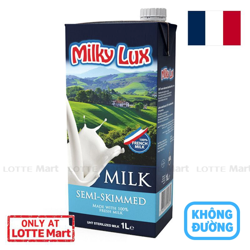Sữa Tươi Tiệt Trùng Ít Béo 1.5% Milky Lux Không Đường Hộp 1L
