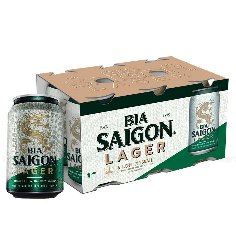 Lốc 6 Lon Bia Sài Gòn Lager Lon 330ml