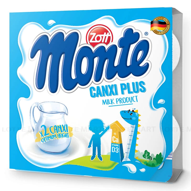Váng Sữa Zott Monte Canxi Plus Lốc 4 Hũ 55G