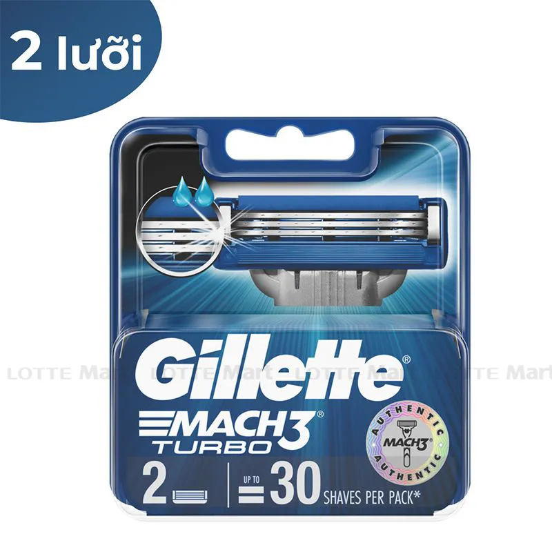 Lưỡi Dao Cạo Gillette Mach 3 Turbo Vỉ 2 Cái