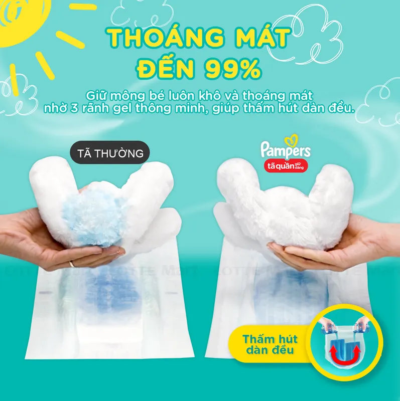 Tã Quần Pampers Super Jumbo Size XL Gói 62 Miếng