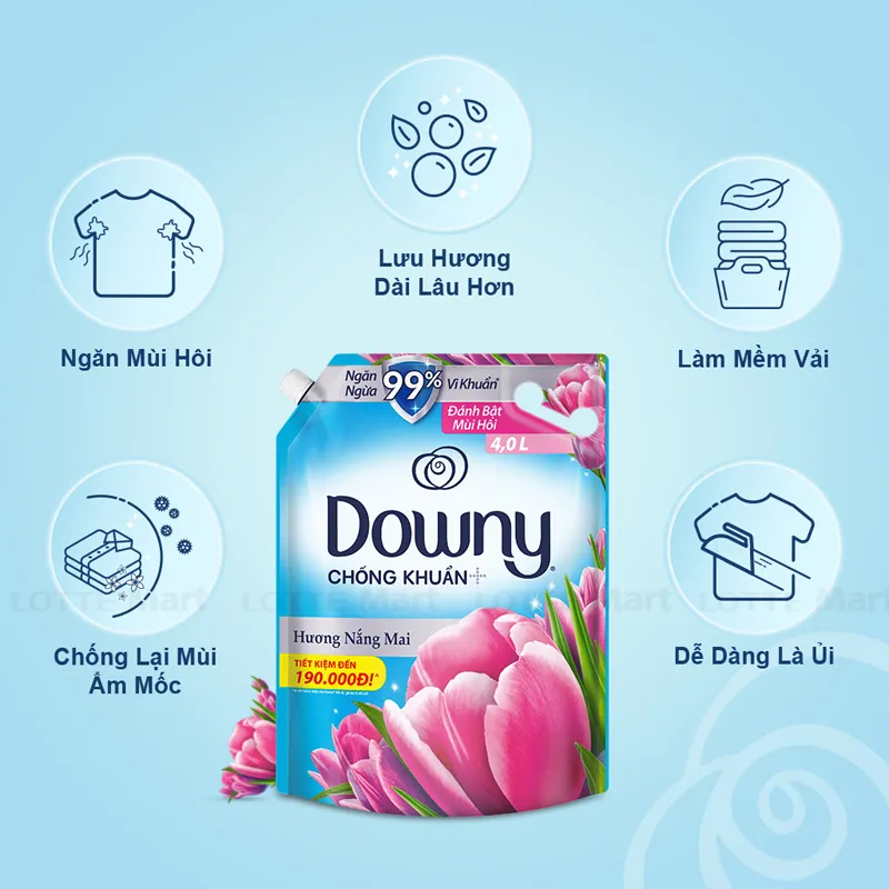Nước Xả Vải Downy Hương Nắng Mai 4L
