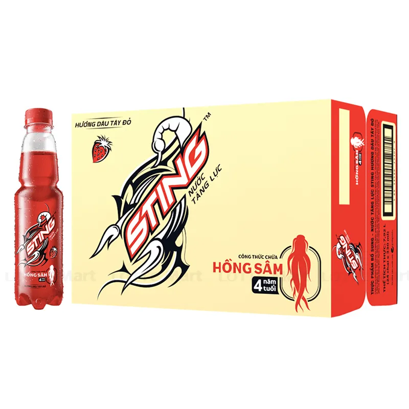 Nước Tăng Lực Sting Dâu 330ml x Thùng 24 Chai