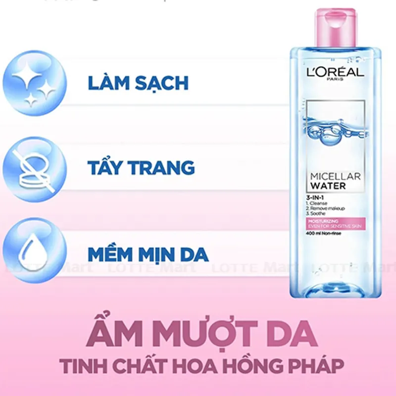 Nước Tẩy Trang Dưỡng Ẩm L'Oreal Micellar Water 3-in-1 Moisturizing Even For Sensitive Skin Chai ...