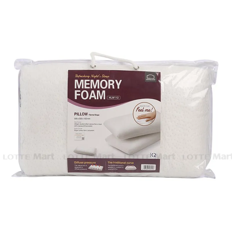 Gối Memory Foam 50D Lock&Lock Hình Dáng Thường HLW112 50x30x10cm - Trắng