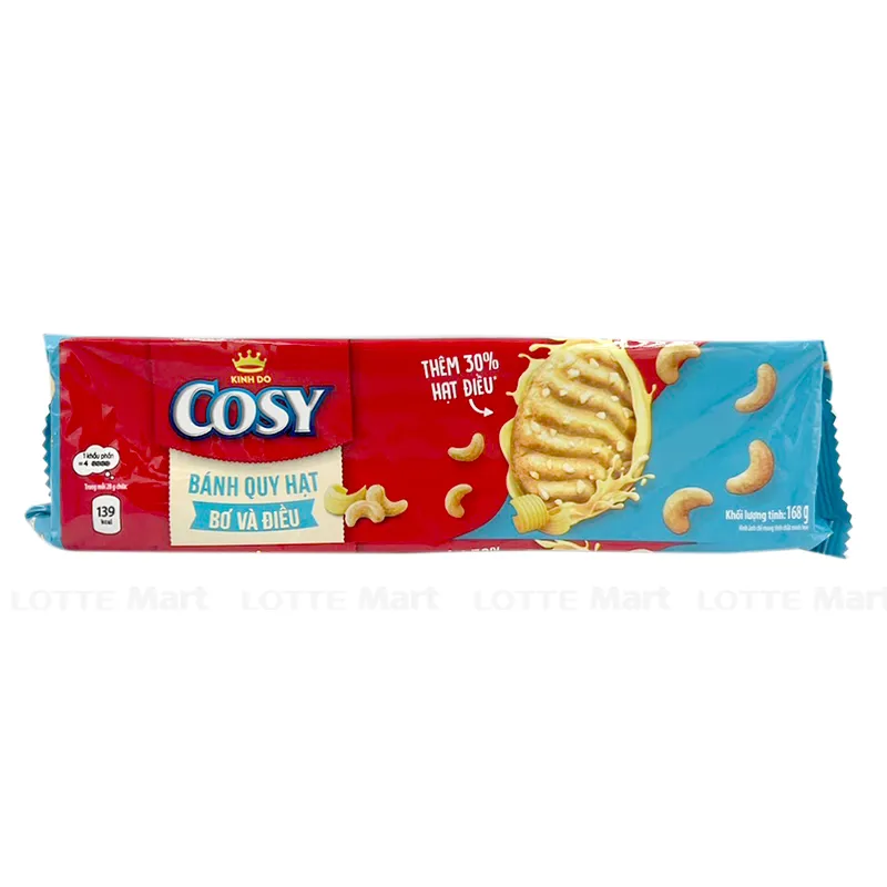 Bánh Quy Hạt Điều Và Bơ Cosy Kinh Đô Gói 168G