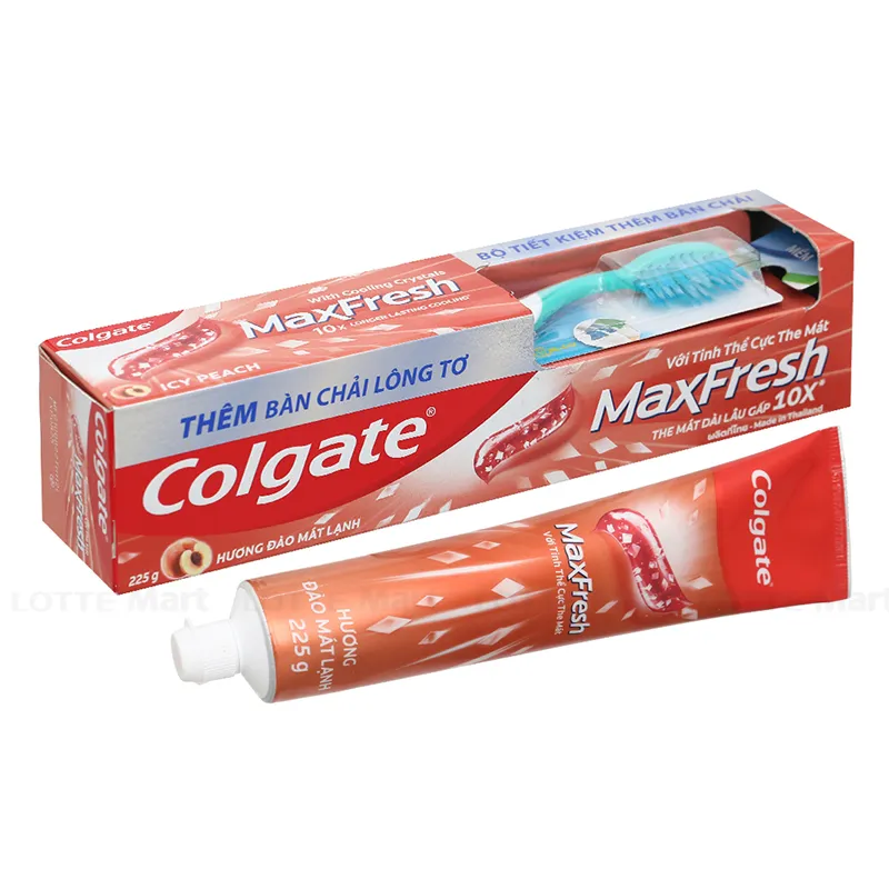 Kem Đánh Răng Colgate Maxfresh Hương Đào 225g - Tặng Kèm Bàn Chải Lông Tơ