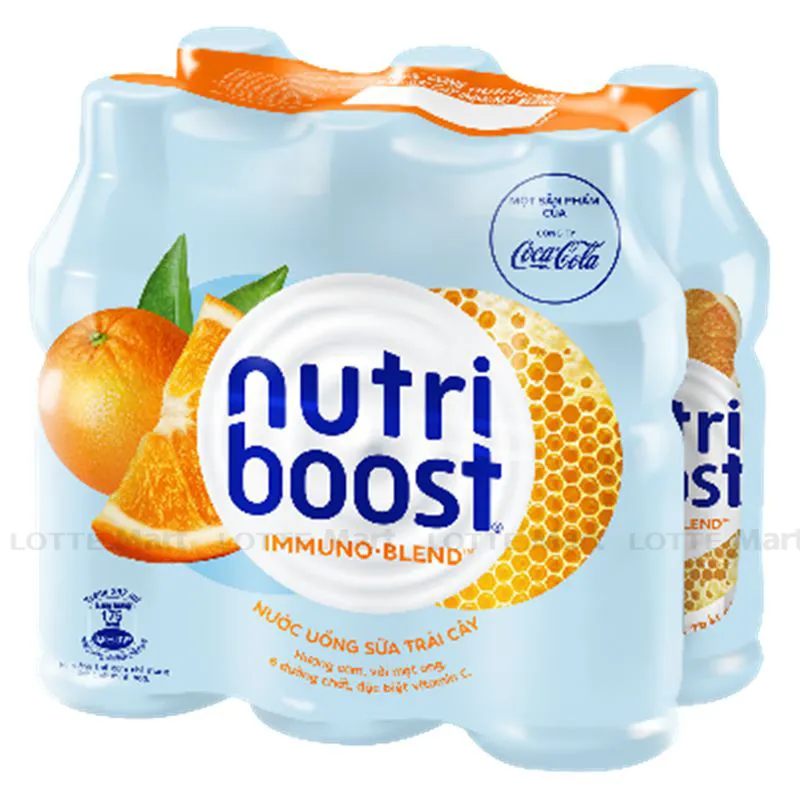Lốc 6 Chai Sữa Trái Cây Nutriboost Cam Mật Ong 297ml/Chai