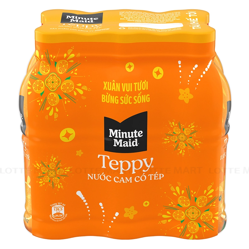 Nước Cam Teppy Lốc 6 Chai x 327ml