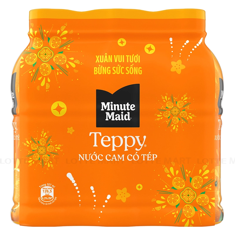 Nước Cam Teppy Lốc 6 Chai x 327ml