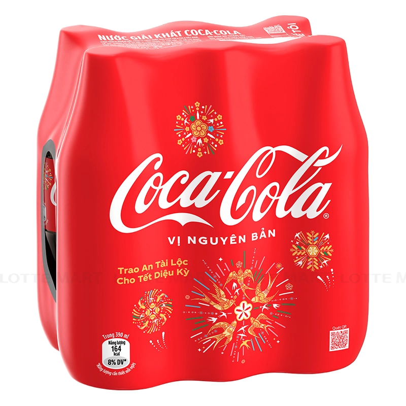 Lốc 6 Chai Nước Ngọt Coca Cola 390ml/Chai