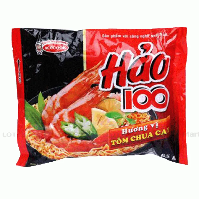 Mì Hảo 100 Tôm Chua Cay Gói 65G