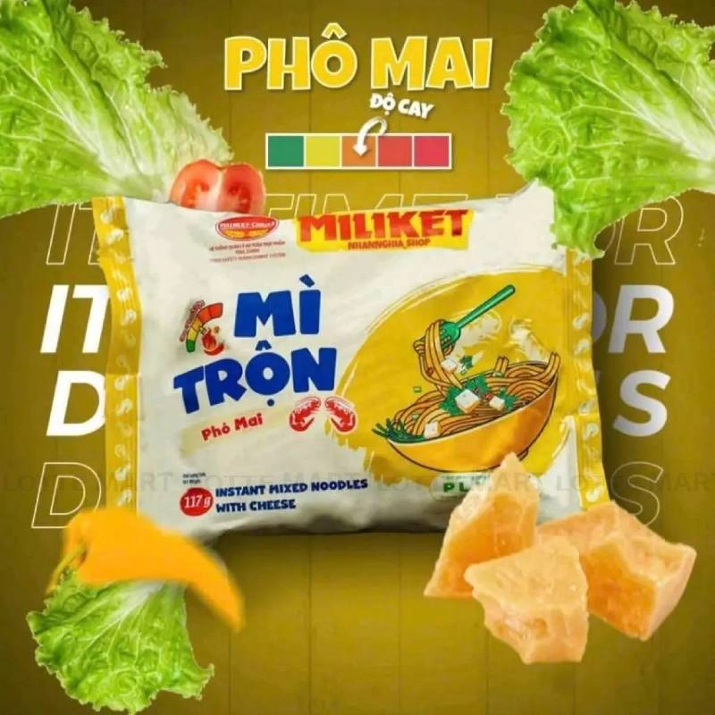Mì Trộn Miliket Vị Phô Mai Gói 117G
