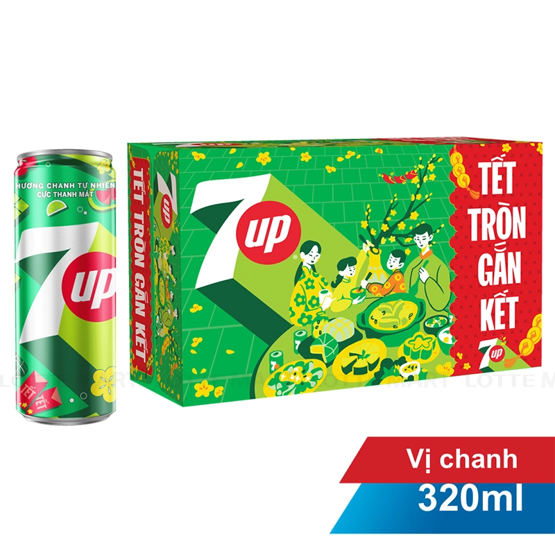 Nước Ngọt 7Up Thùng 24 Lon 320ml