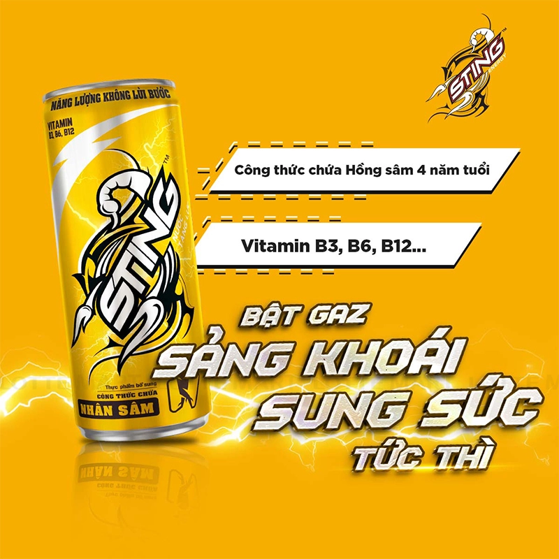 Nước Tăng Lực Sting Gold Thùng 24 Lon 320ml