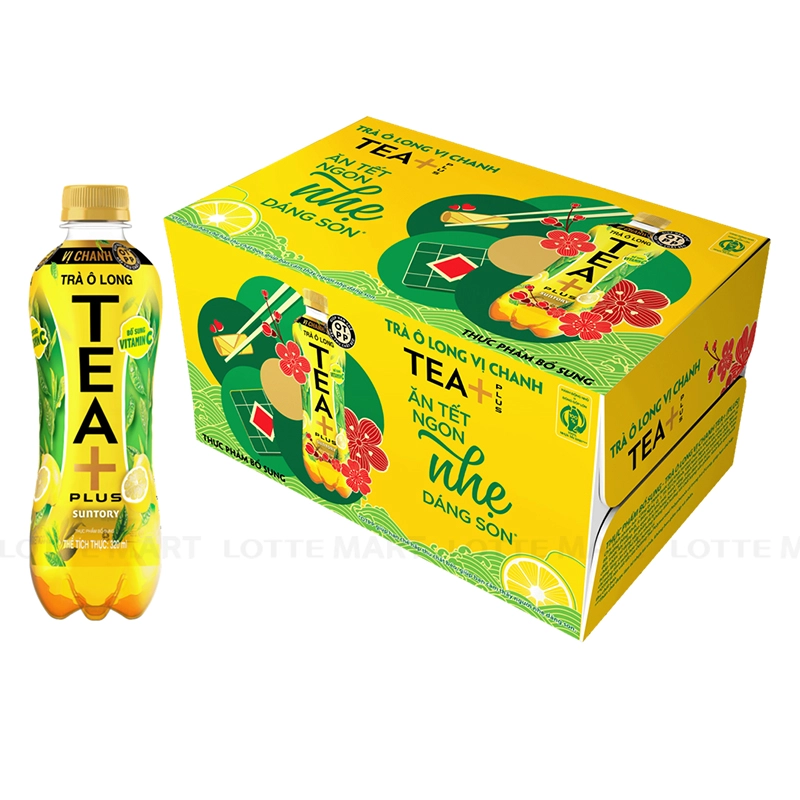 Thùng 24 Chai Trà Ô Long Vị Chanh Tea+ Plus 320ml