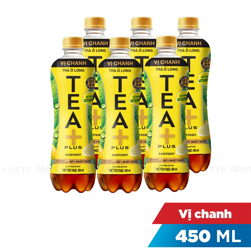 Trà Ô Long Tea Plus Vị Chanh 450ml x Lốc 6 Chai