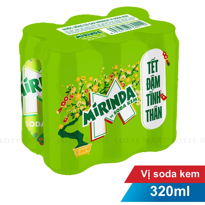 Nước Ngọt Mirinda Hương Soda Kem Lốc 6 Lon 320ml