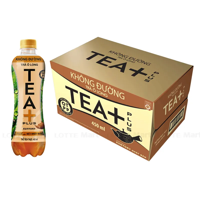 Trà Olong Không Đường Tea Plus Thùng 24 Chai 450ml