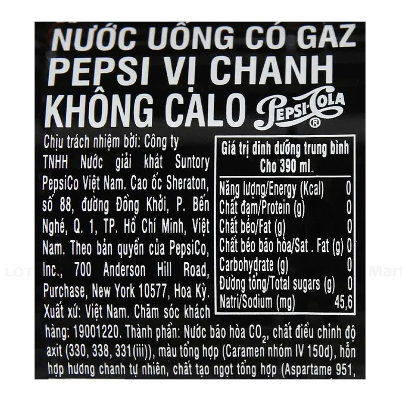 NN PEPSI CHANH ZERO CALO 390ML