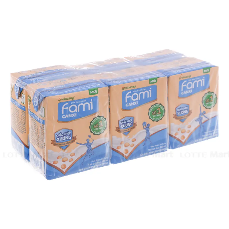 Sữa Đậu Nành Vinasoy Fami Canxi Lốc 6 Hộp 200ml