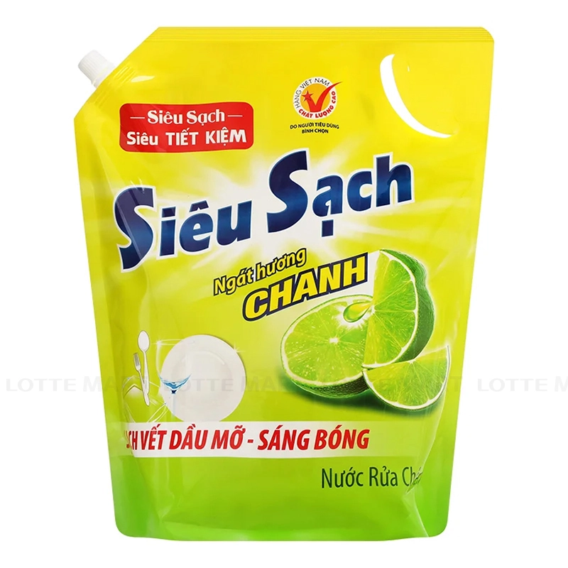 Nước Rửa Chén Lix Siêu Sạch Hương Chanh Túi 3.5kg