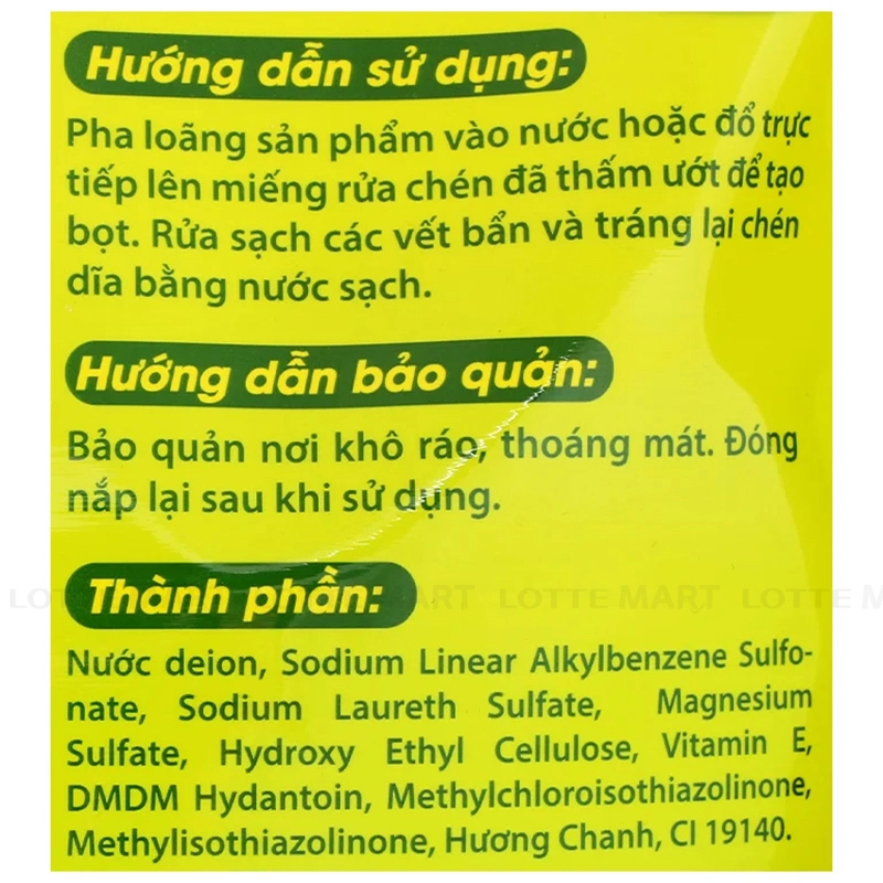Nước Rửa Chén Lix Siêu Sạch Hương Chanh Túi 3.5kg