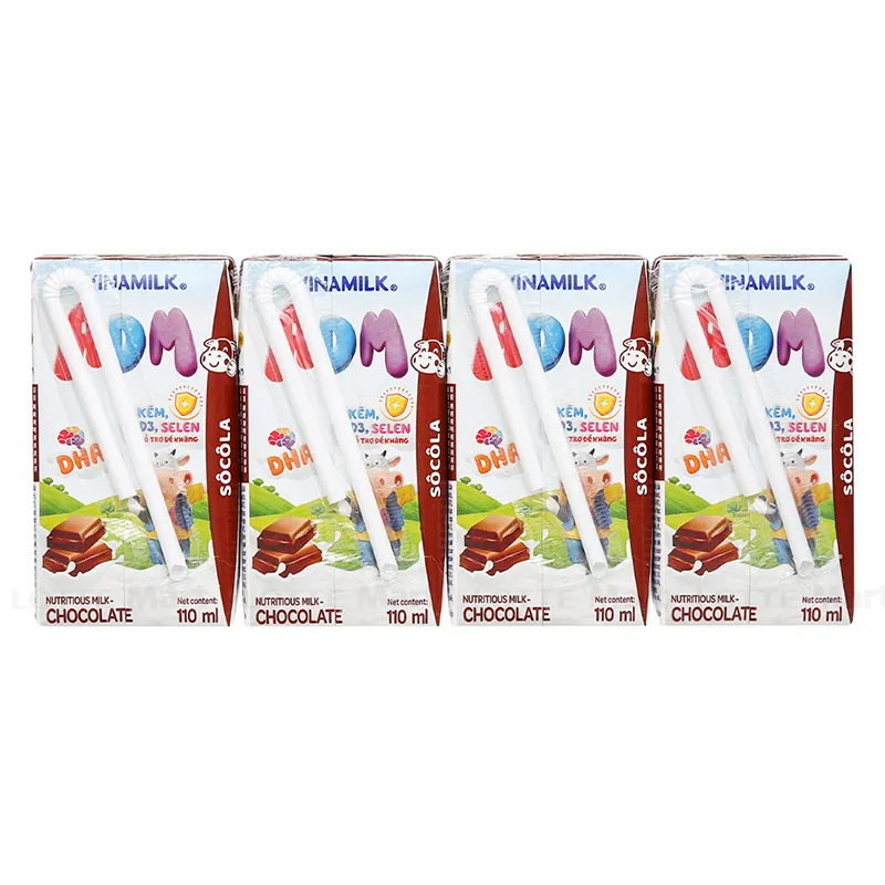 Sữa Tươi Tiệt Trùng Vinamilk ADM Gold Socola 110ml Lốc 4 Hộp