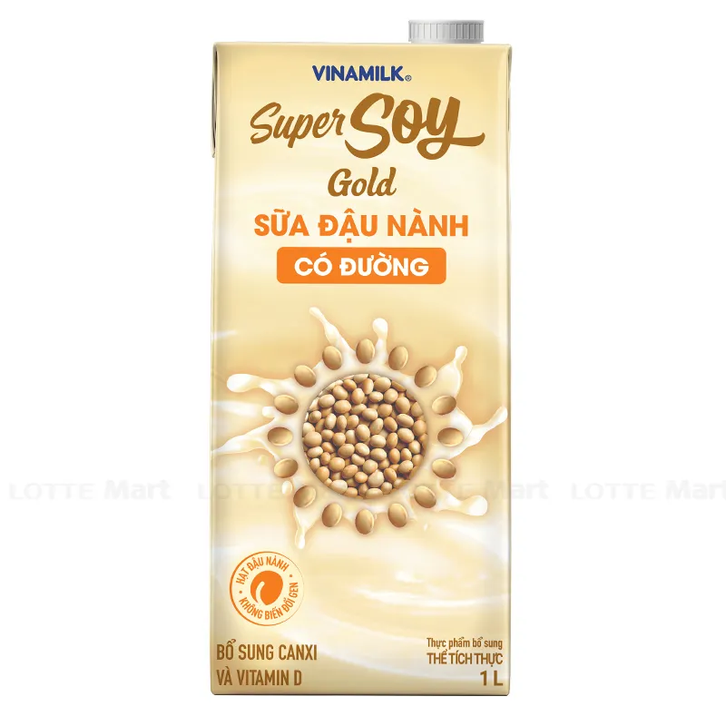Sữa Đậu Nành Vinamilk Super Soy Gold Có Đường Hộp 1L