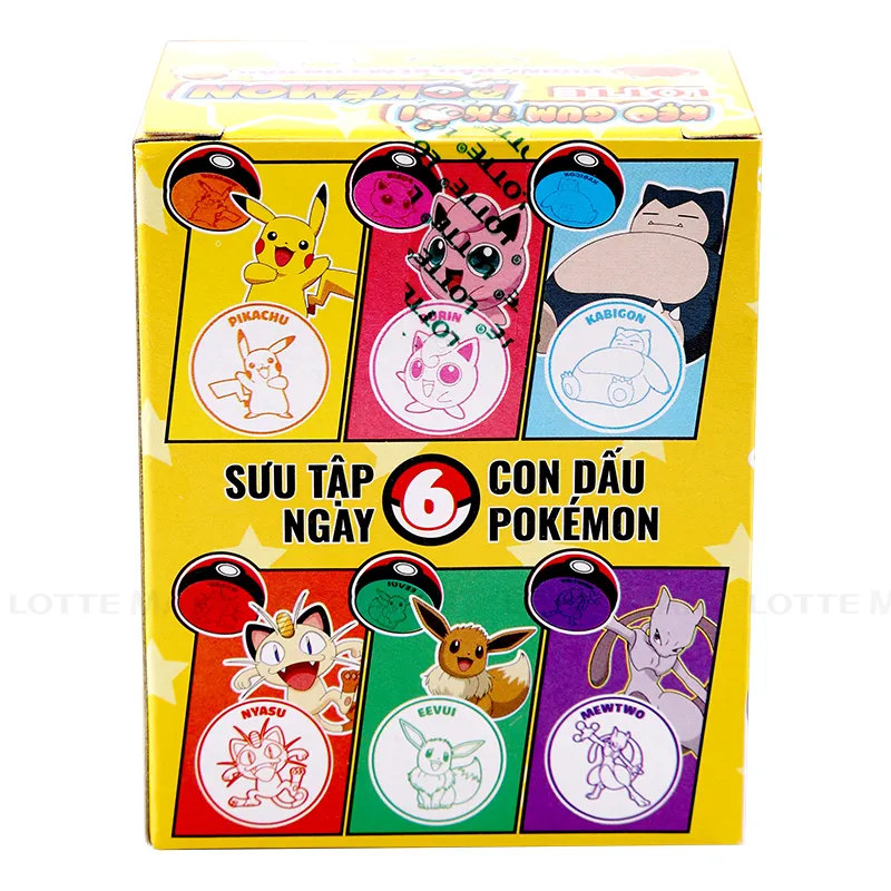Kẹo Gum Lotte Kem Con Dấu Pokemon Hương Dâu 3G (Giao Màu Ngẫu Nhiên)