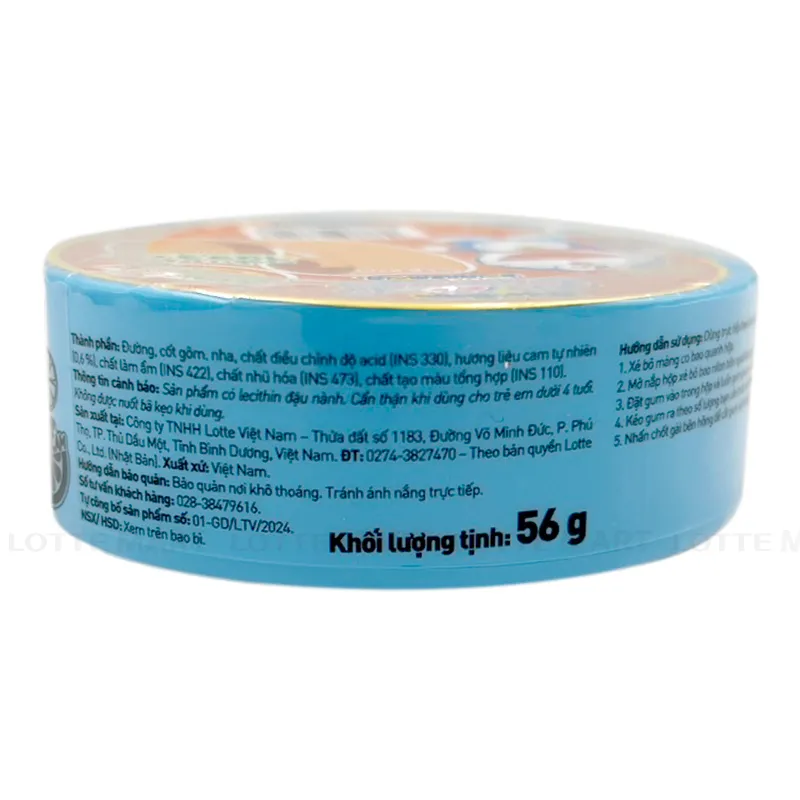 Kẹo Gum Cuộn Lotte Doreamon Hương Cam 81G