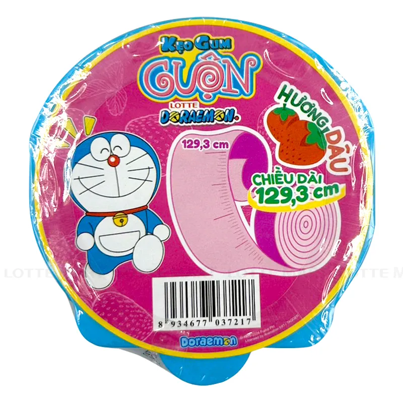 Kẹo Gum Cuộn Lotte Doraemon Hương Dâu 81G