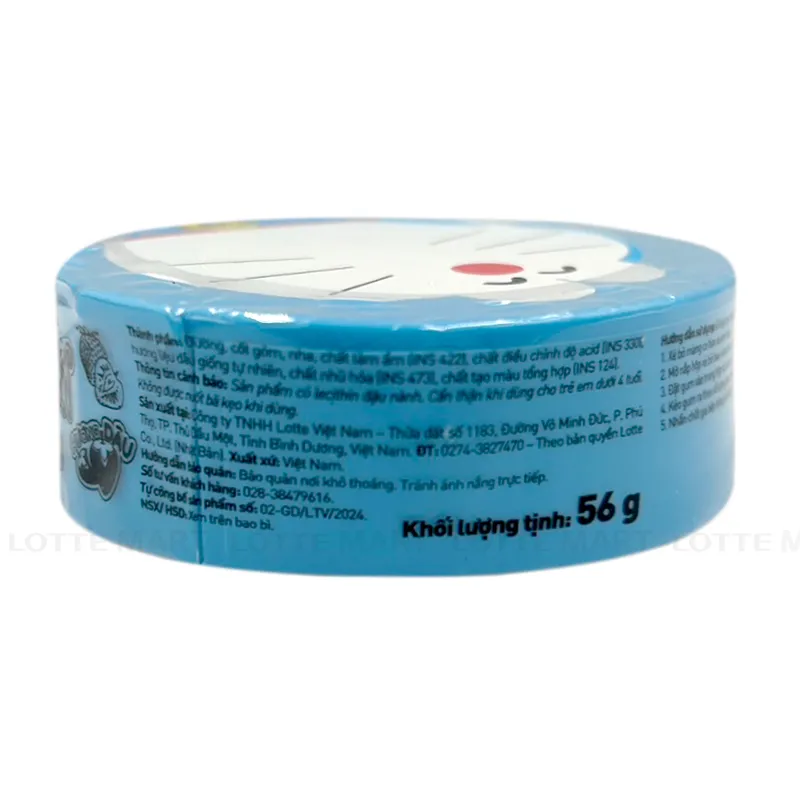 Kẹo Gum Cuộn Lotte Doraemon Hương Dâu 81G