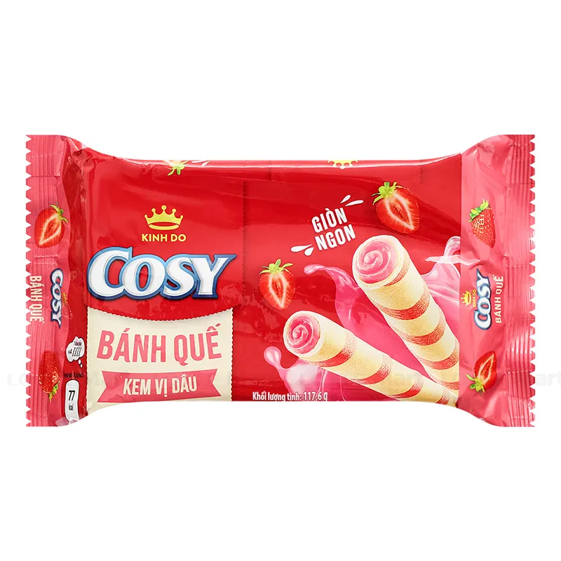 Bánh Quế Cosy Vị Kem Dâu Kinh Đô Gói 117.6G