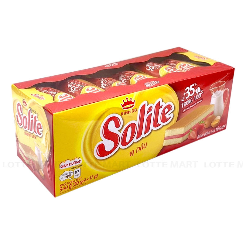 Bánh Bông Lan Kinh Đô Solite Vị Kem Dâu 340G