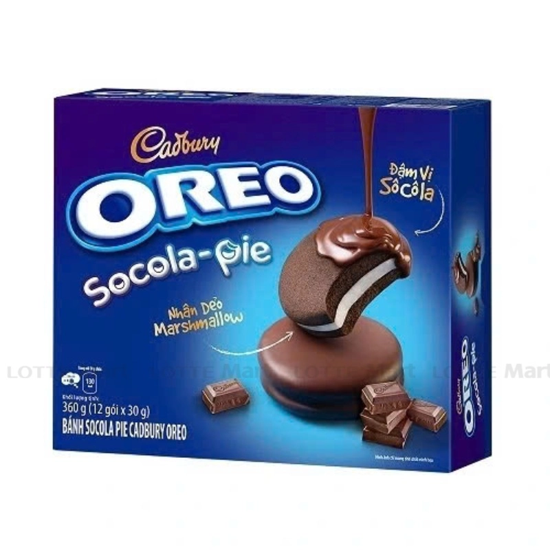 Bánh Socola Pie Cadbury Oreo Hộp 360G (12 Gói x 30G)
