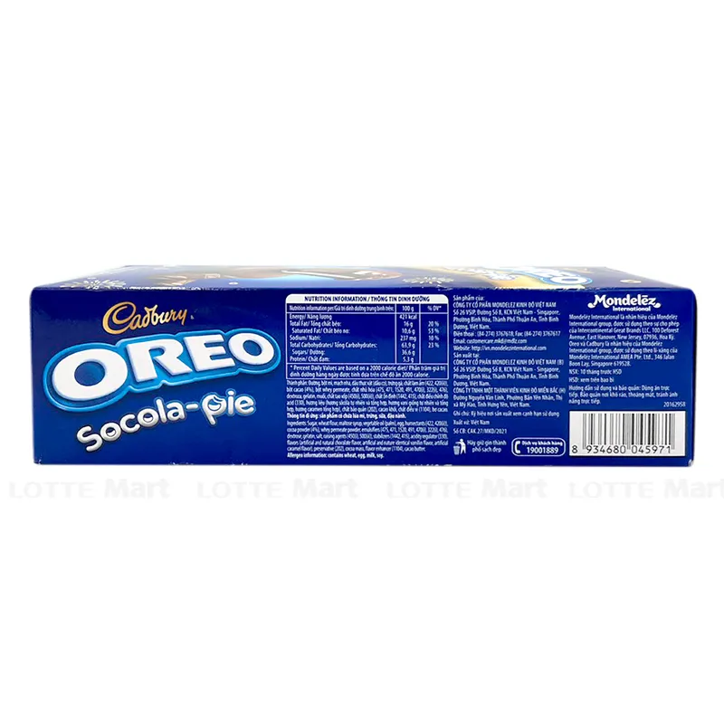 Bánh Socola Pie Cadbury Oreo Hộp 180g (6 Gói x 30G)