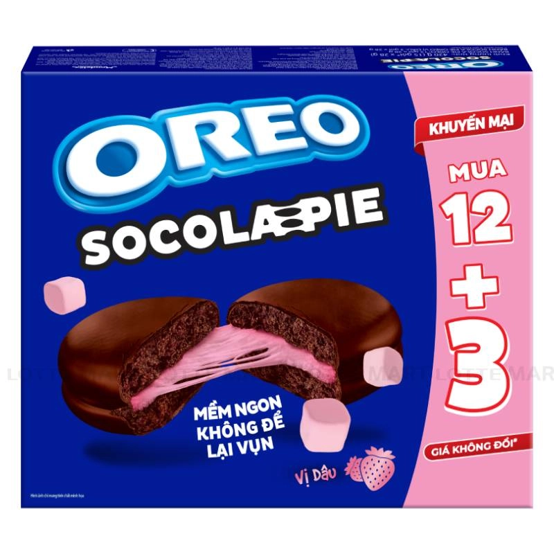 Bánh Oreo Socola Pie Vị Dâu 420g