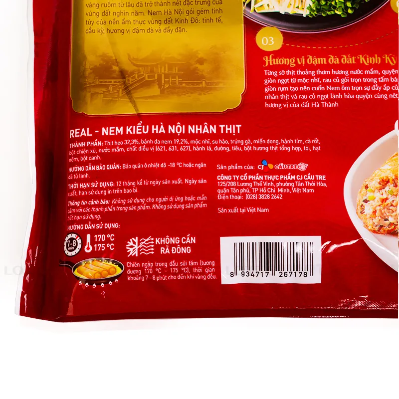 Nem Real Kiểu Hà Nội Nhân Thịt Cầu Tre CJ Food 360g