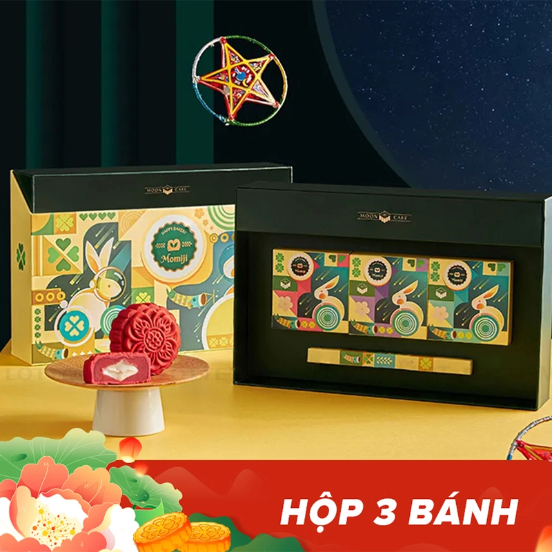 Bánh Trung Thu Hữu Nghị Momiji Tam Quý Hộp 3 Cái x 80g