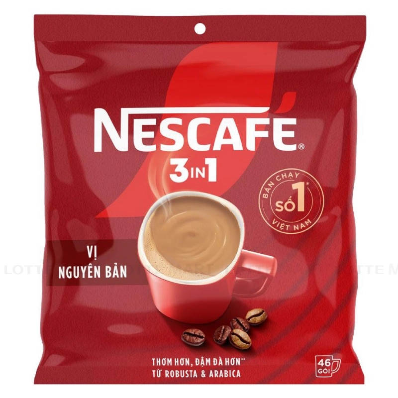 Cà Phê Nescafe 3In1 Vị Nguyên Bản Bịch 46 Gói 17G
