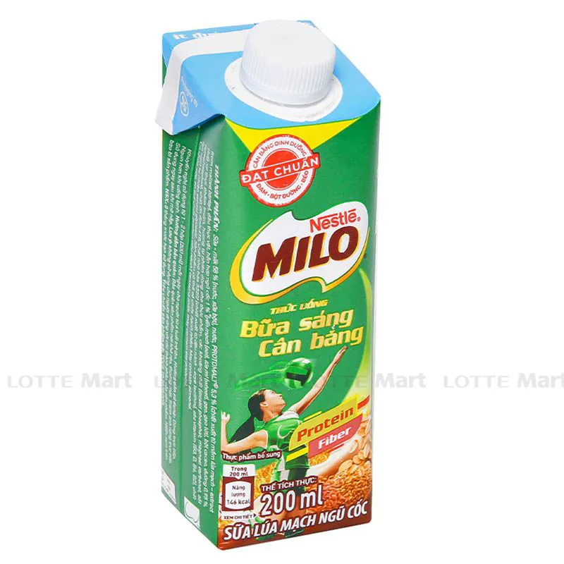 Sữa Lúa Mạch Nestlé Milo Teen Bữa Sáng Hộp 200ml