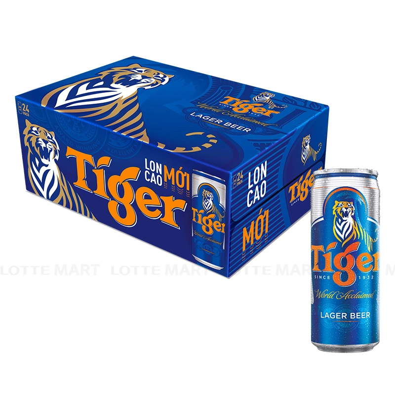 Thùng 24 Lon Bia Tiger 5% ABV 330ml