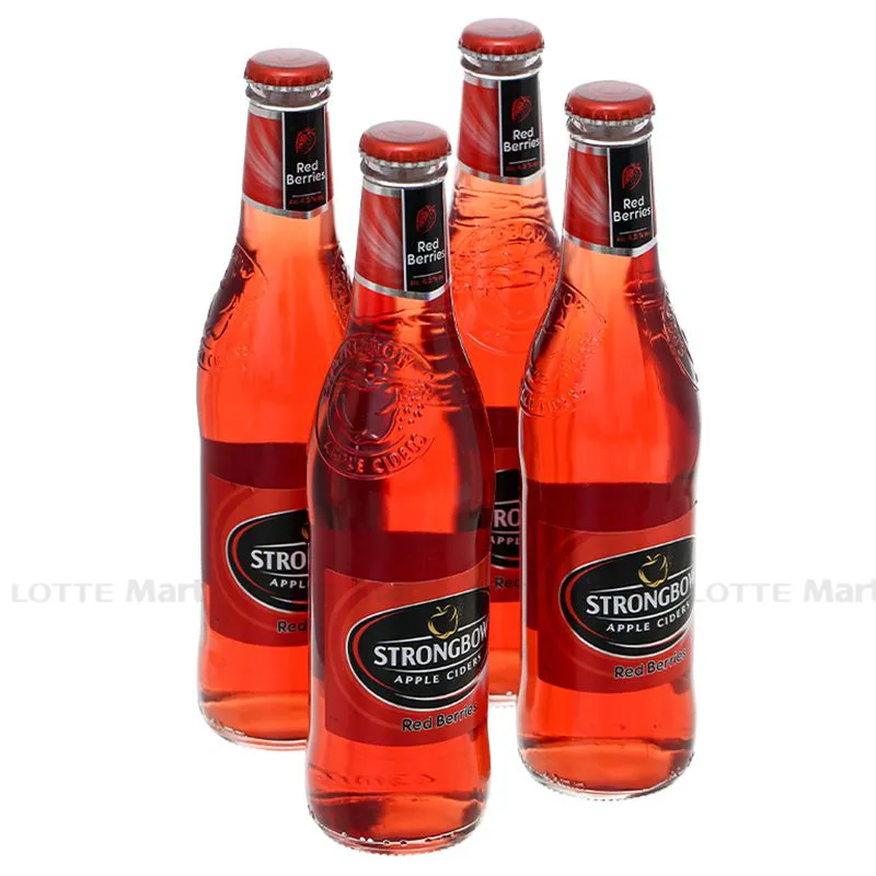 Lốc 4 Chai Nước Táo Lên Men Strongbow Apple Ciders Red Berries 330ml/Chai