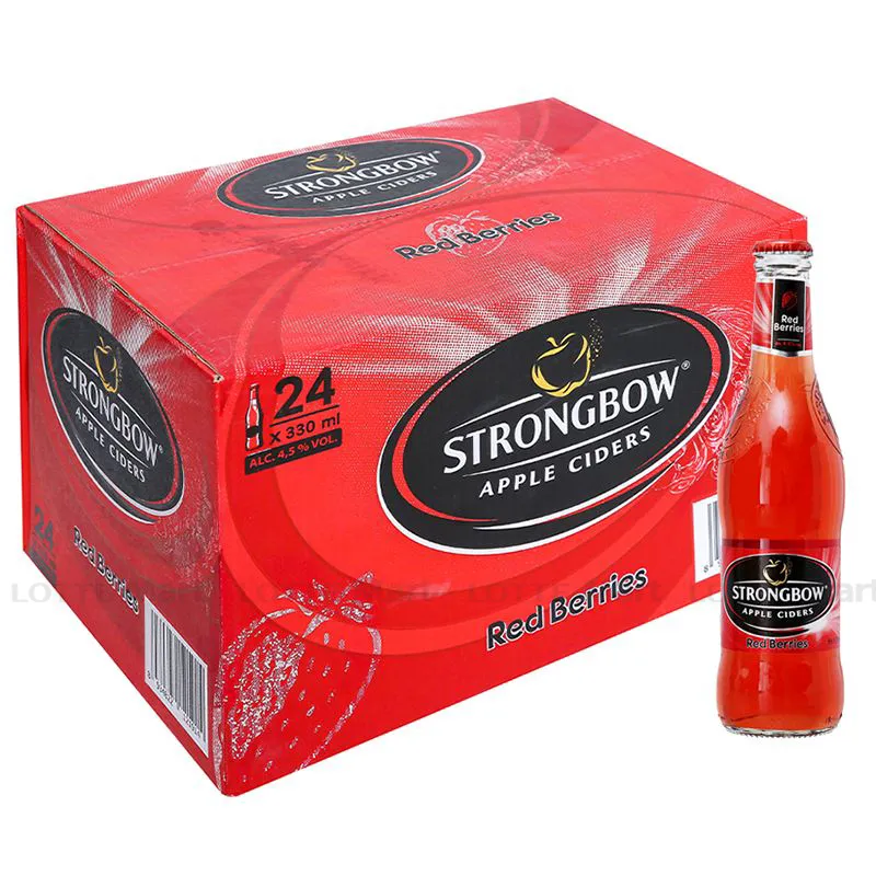 Thùng 24 Chai Nước Táo Lên Men Strongbow Apple Ciders Red Berries 330ml ...