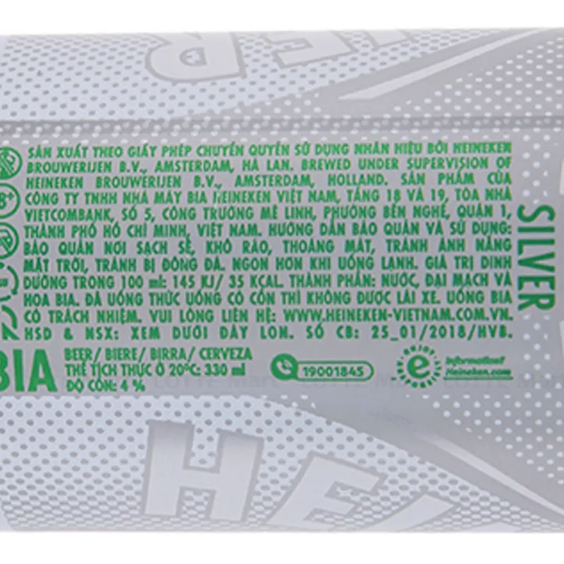 Bia Heineken Silver 330ML (6 Lon)