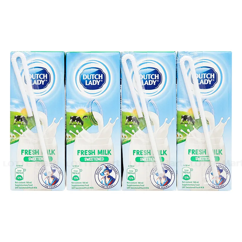 Sữa Tươi Tiệt Trùng Cô Gái Hà Lan Có Đường Lốc 4 Hộp x 180ml