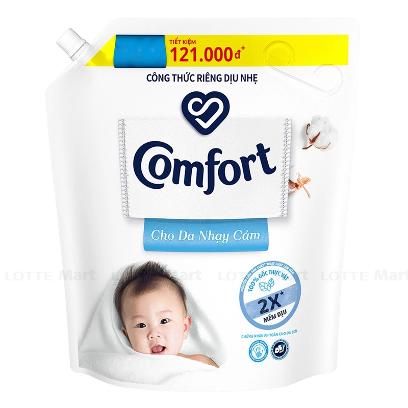 Nước Xả Vải Comfort Em Bé Cho Da Nhạy Cảm Túi 3L